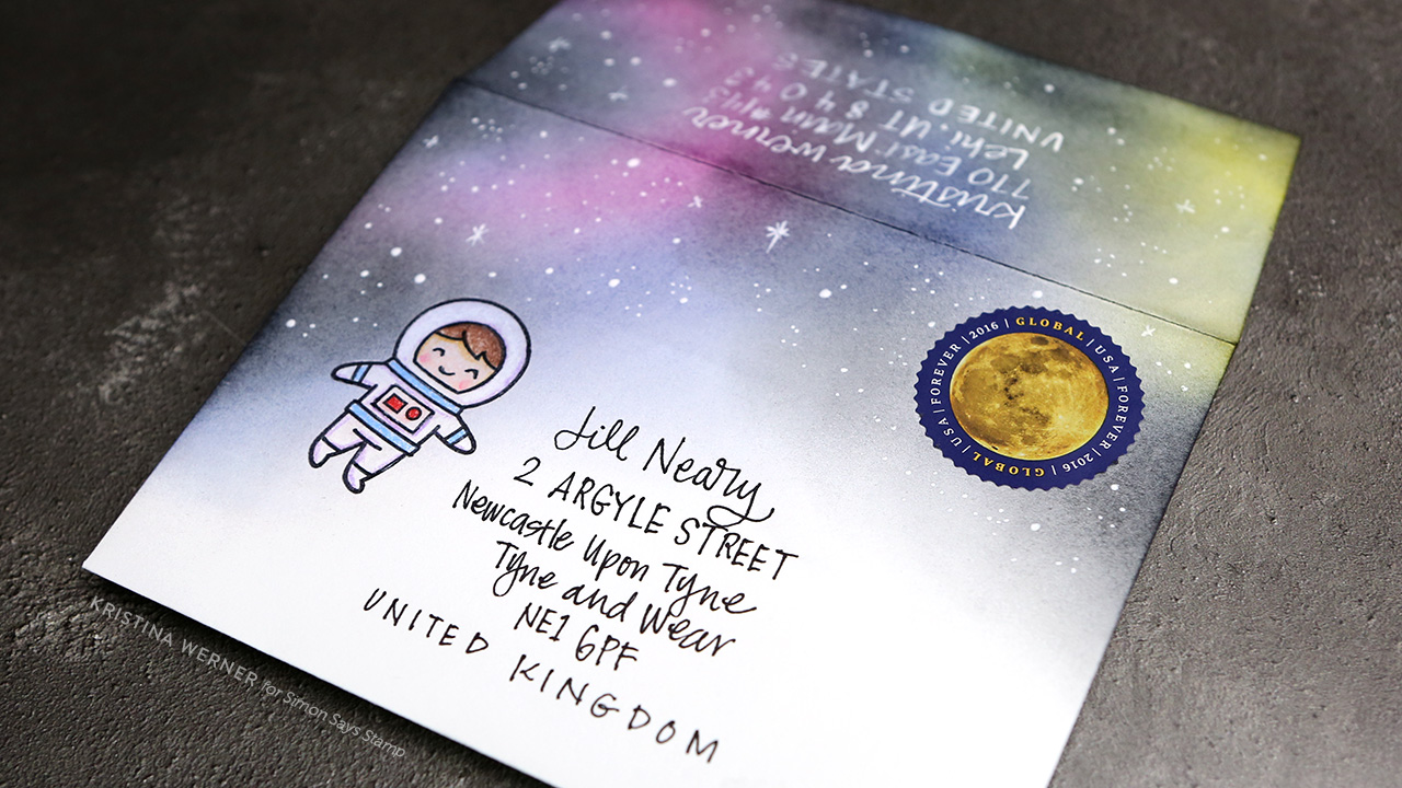 Lawn Fawn Outer Space Envelope – Monthly Mail Art, March 2017