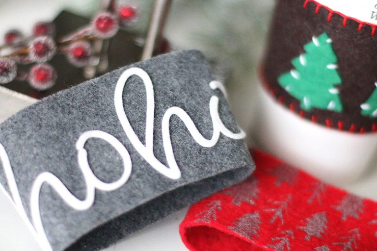 DIY: Felt Holiday Coffee Cuffs