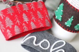 DIY: Felt Holiday Coffee Cuffs