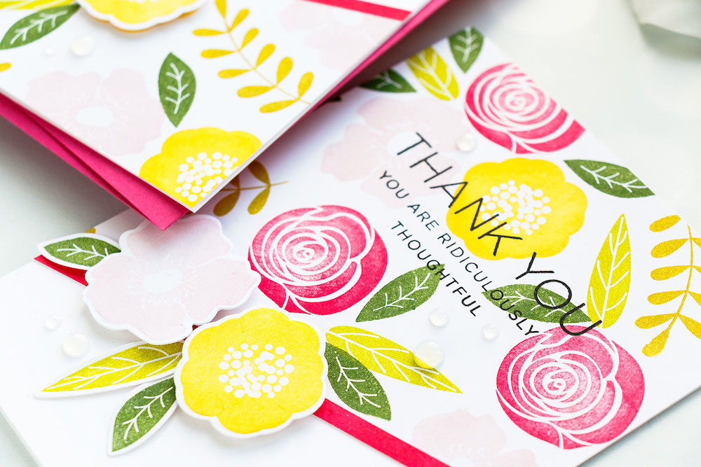 Yippee for Yana: Stamped Floral Pattern Cards