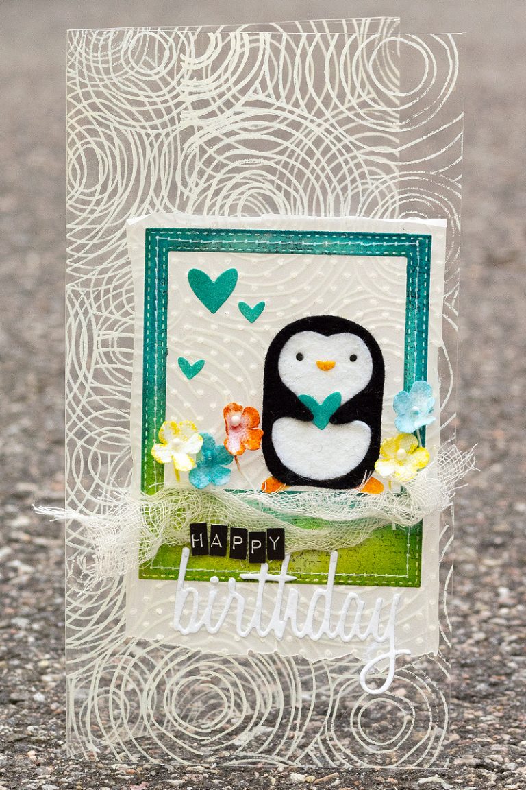 Clear Penguin Birthday Card