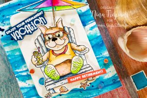 Studio Monday with Nina-Marie: Watercolored Frenchie Retirement Card!