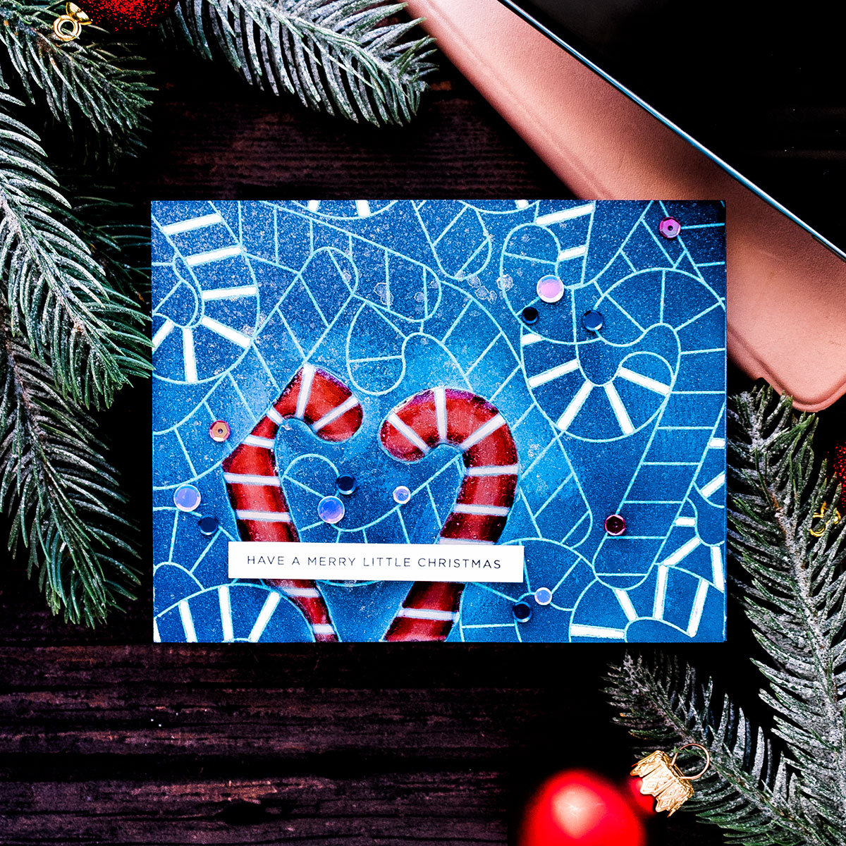 Yippee for Yana: Candy Cane Background Card