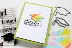 Watercolor Rainbow Grad Caps