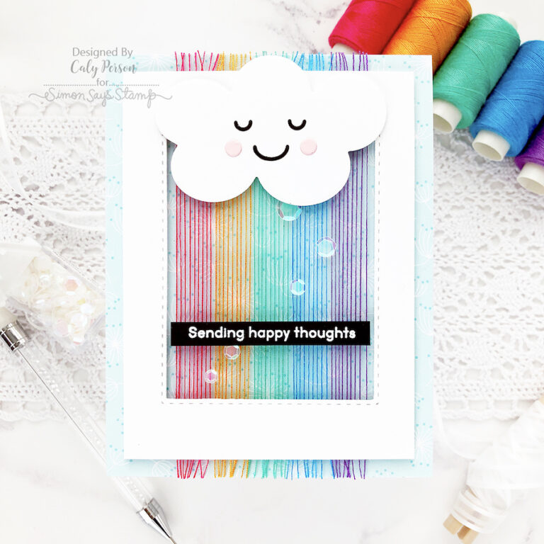 Crafty with Caly: Threaded Rainbow Card