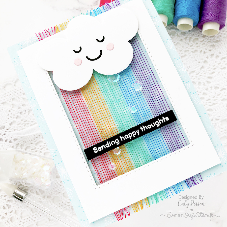 Crafty with Caly: Threaded Rainbow Card