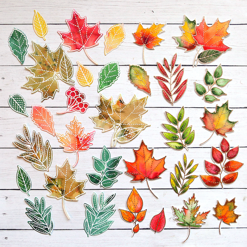 One Stamp Five Ways: Autumn Leaves