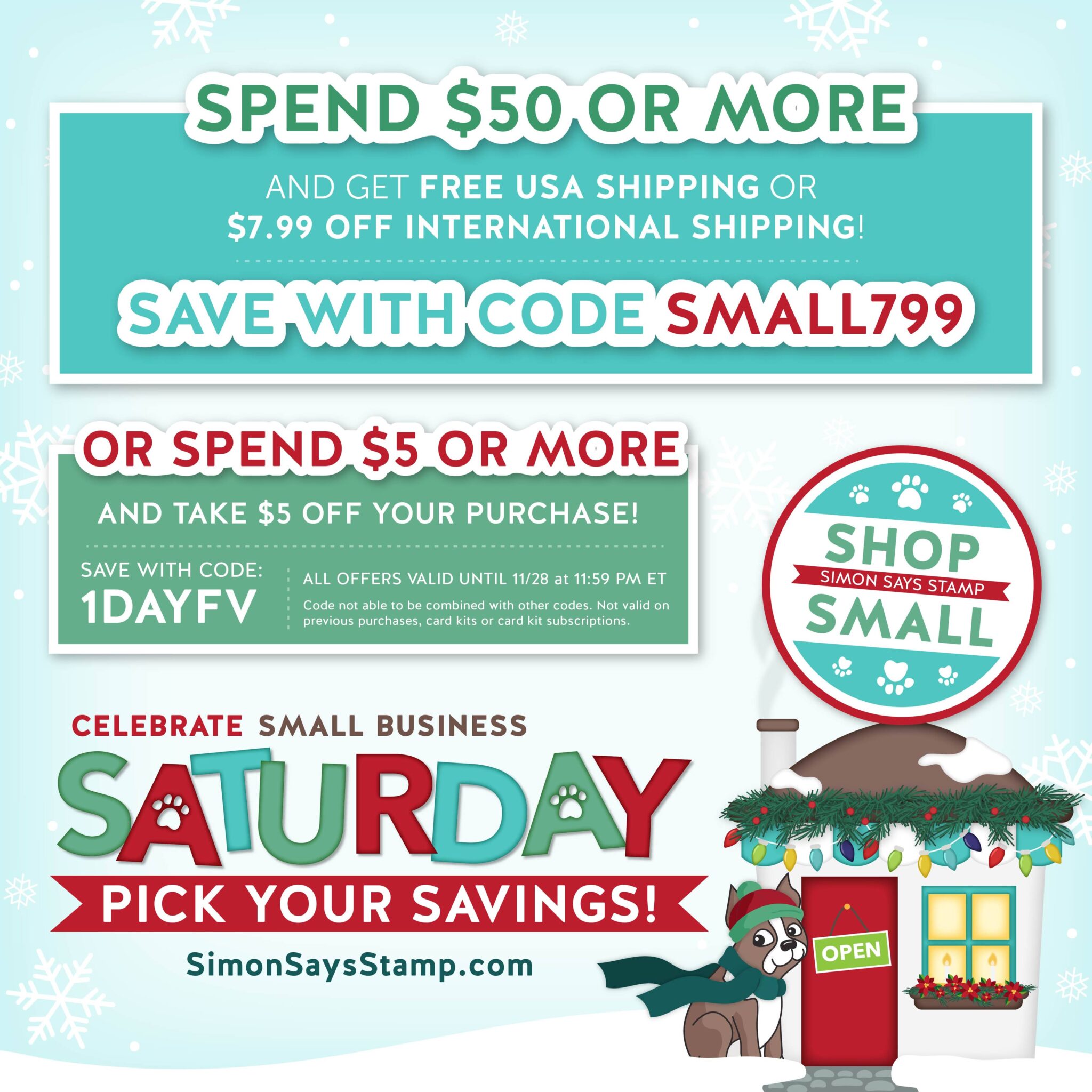 Shop SMALL, Save BIG! (on shipping!)