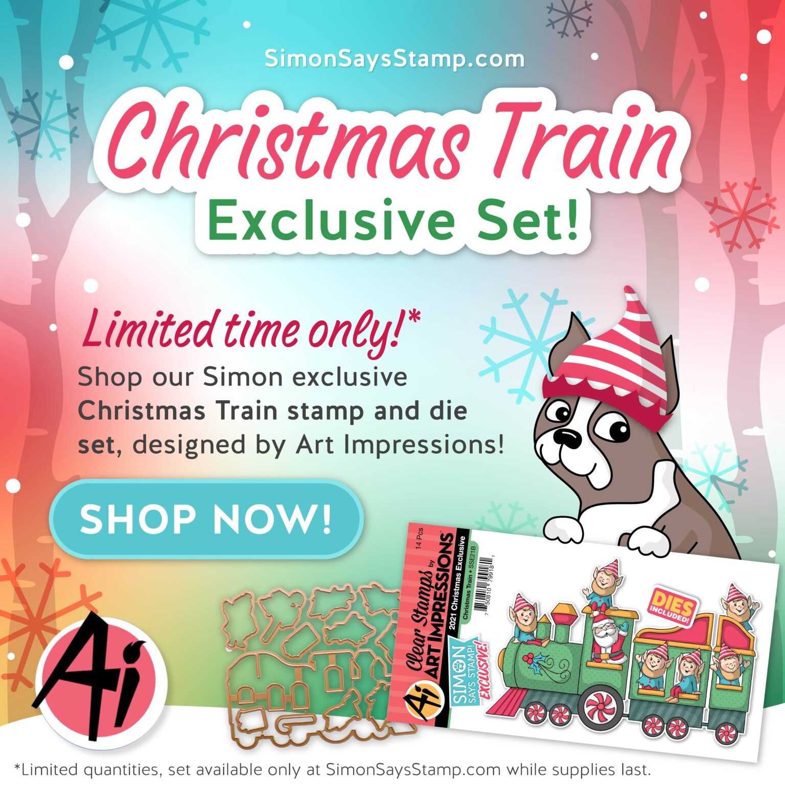 Art Impressions EXCLUSIVE: Christmas Train Stamp and Die Set!