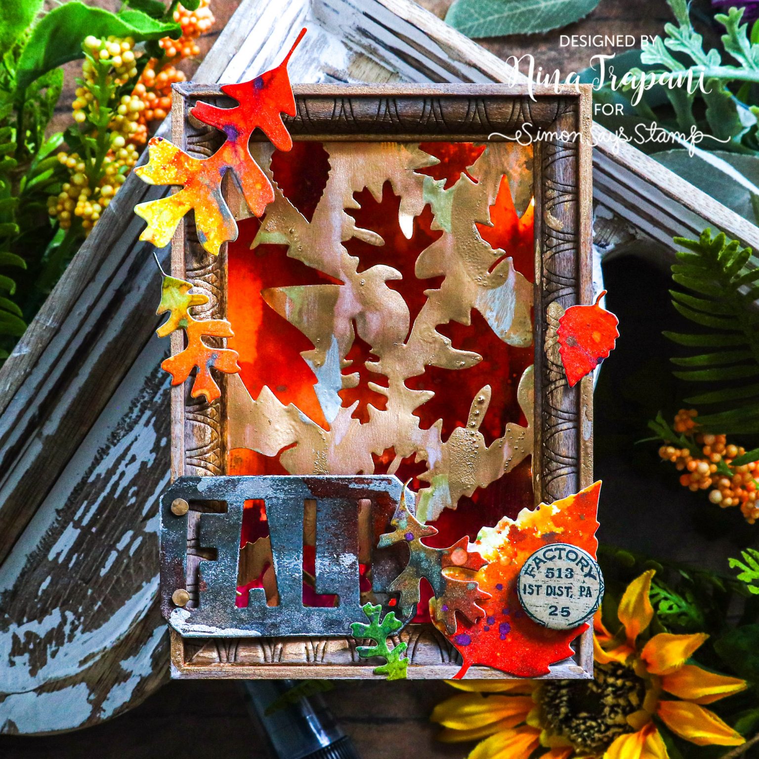 Tim Holtz Halloween Distress Inspiration: Fall Vignette with Lights