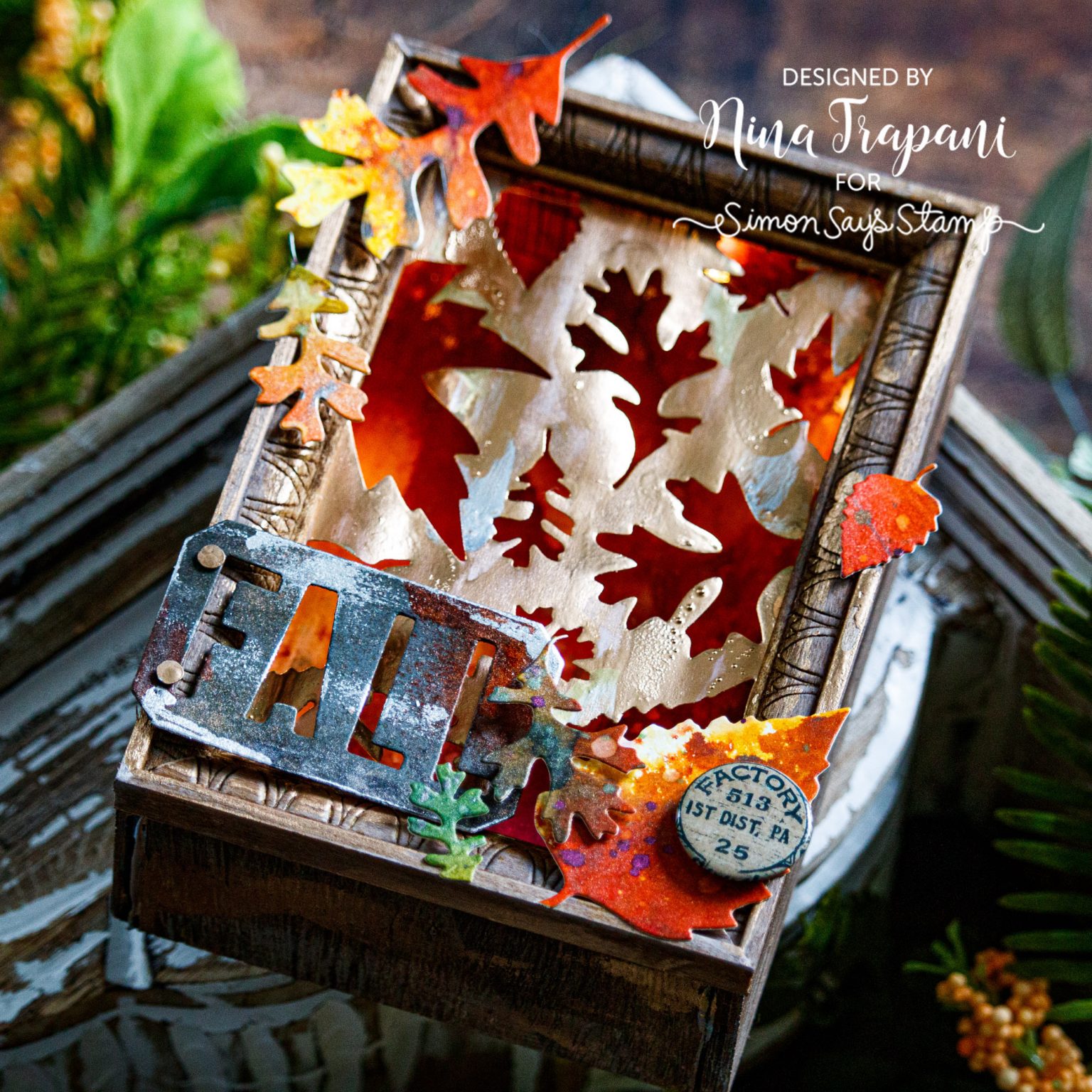 Tim Holtz Halloween Distress Inspiration: Fall Vignette with Lights