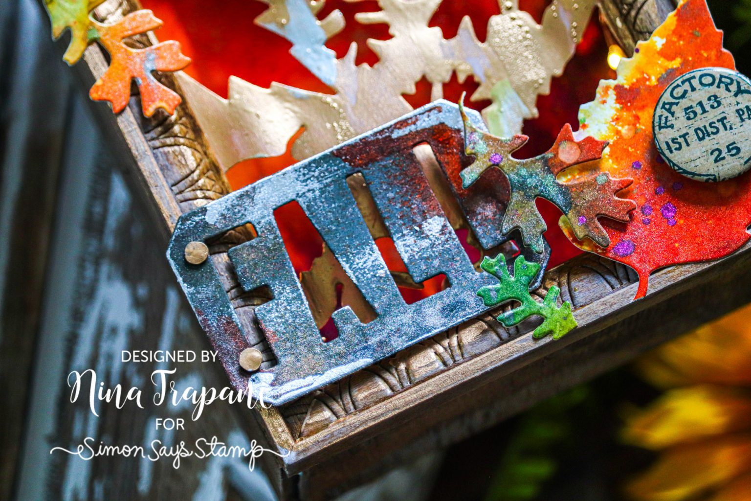 Tim Holtz Halloween Distress Inspiration: Fall Vignette with Lights