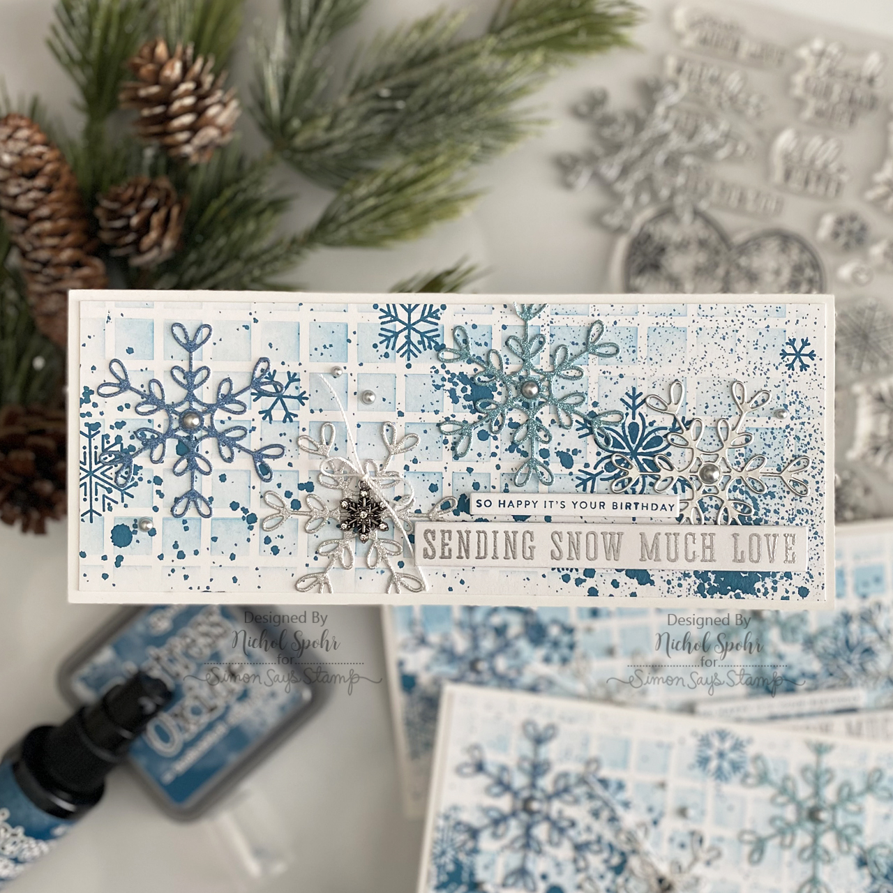 Make a Monochromatic Snowflake Winter Birthday Card!