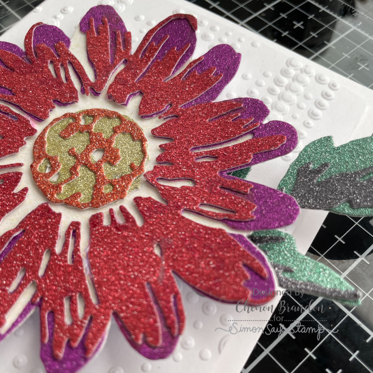 Sparkly Deco Sheet Tim Holtz Blossom Greeting Card!