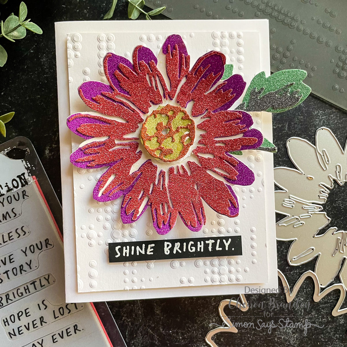 Sparkly Deco Sheet Tim Holtz Blossom Greeting Card!