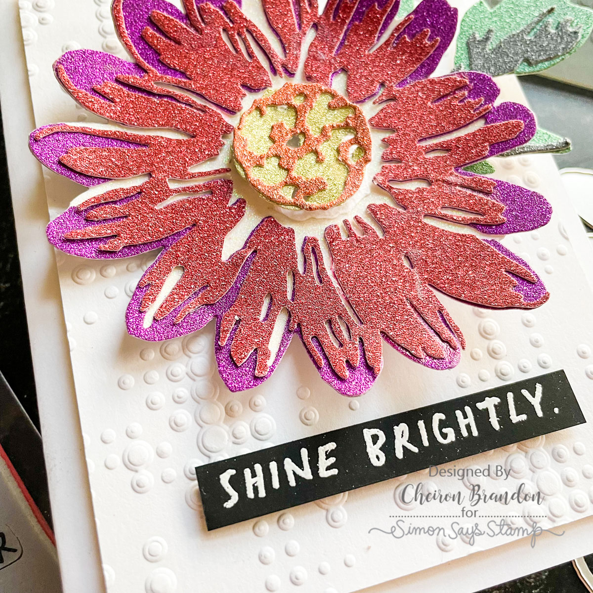 Sparkly Deco Sheet Tim Holtz Blossom Greeting Card!
