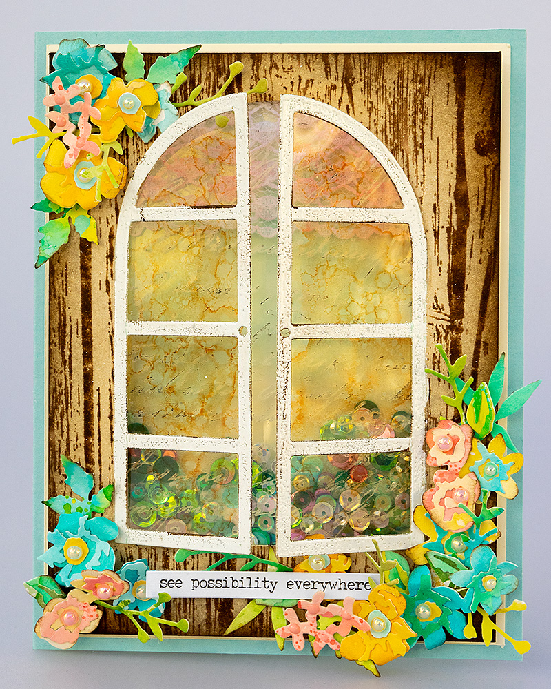 Mixed Media Window Shaker Card!