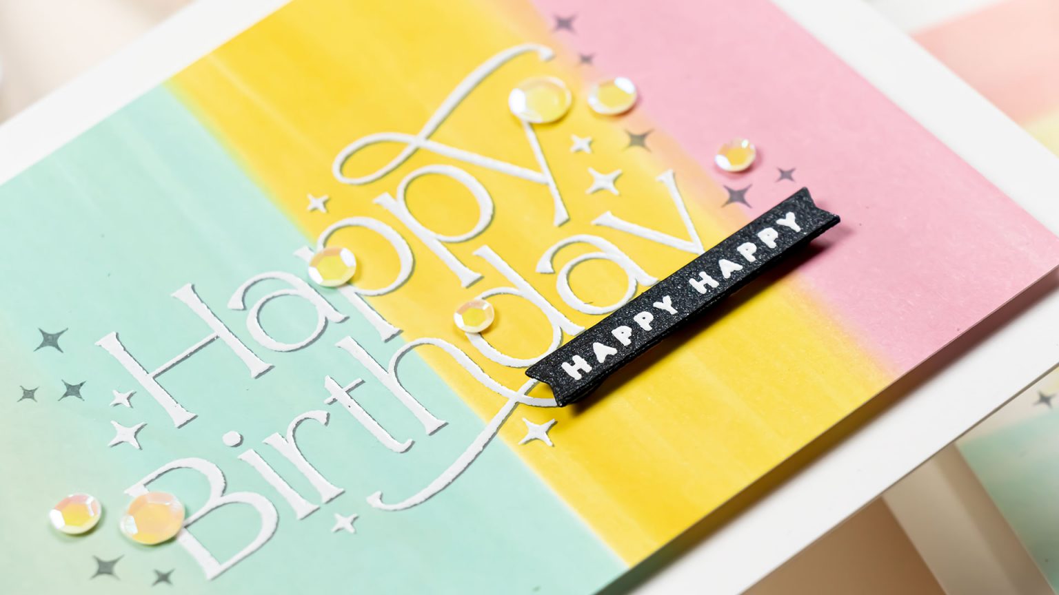 Direct to Paper Abstract Birthday Cards: Yippee for Yana