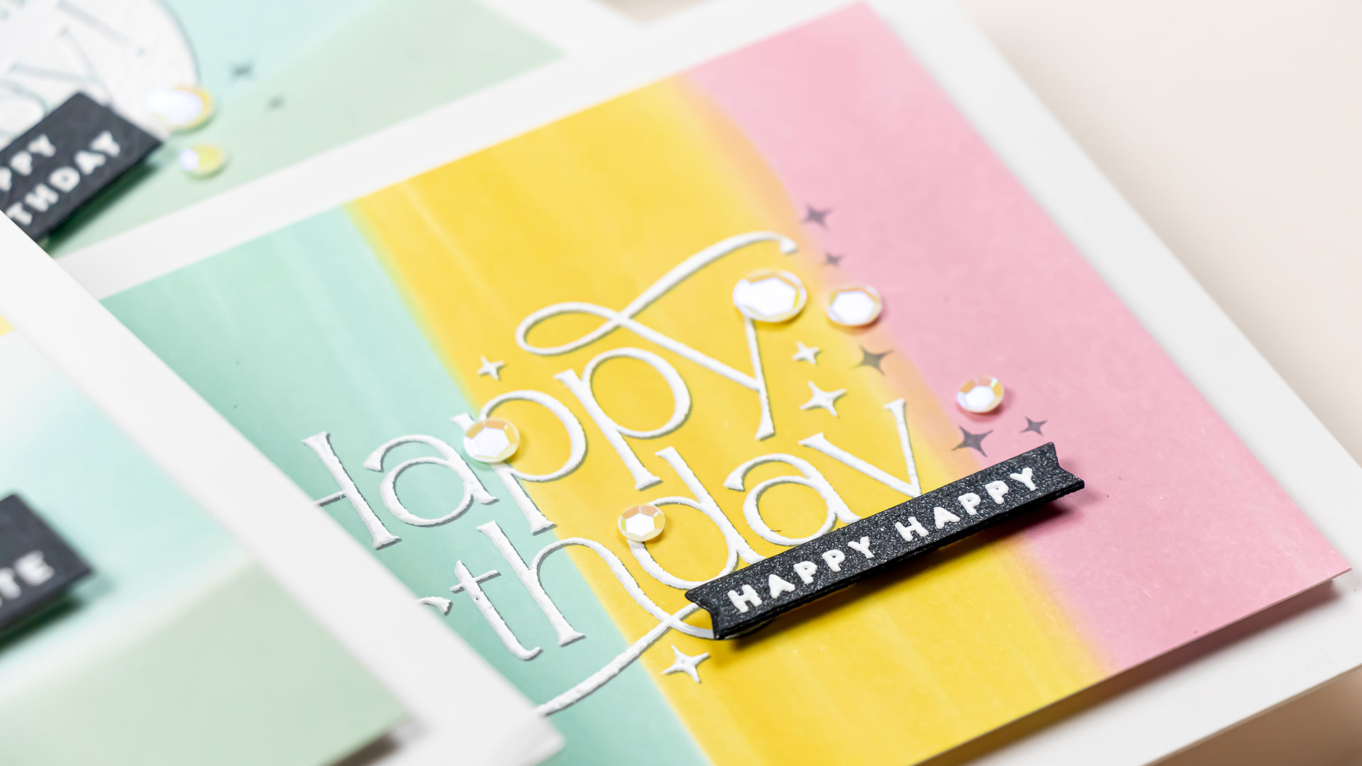 Direct to Paper Abstract Birthday Cards: Yippee for Yana