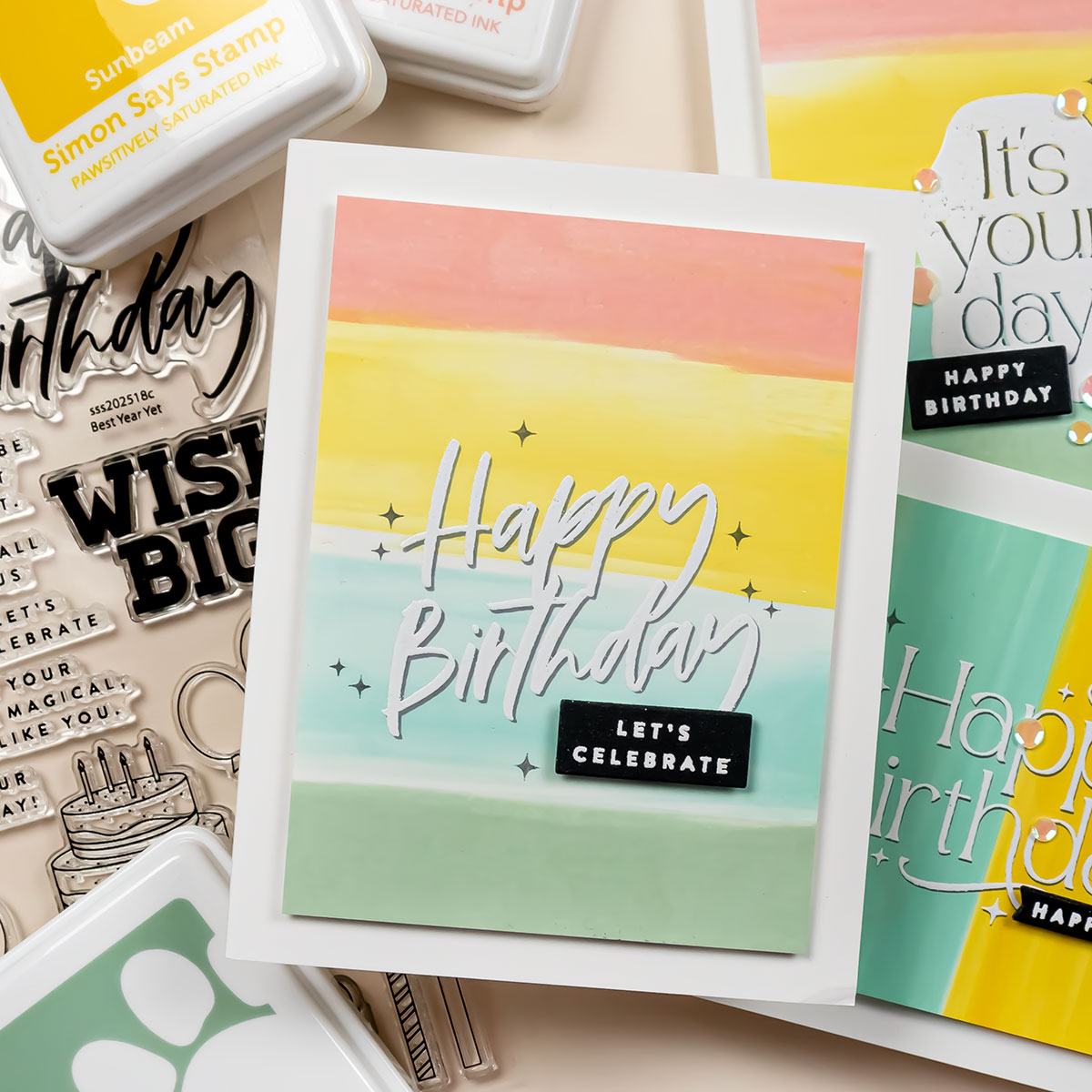 Direct to Paper Abstract Birthday Cards: Yippee for Yana