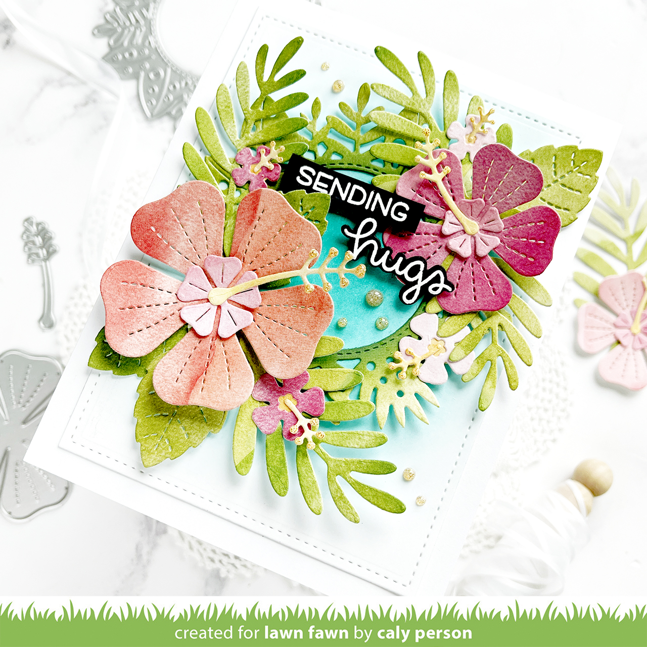 Hawaiian Dimensional Floral Card by Caly!