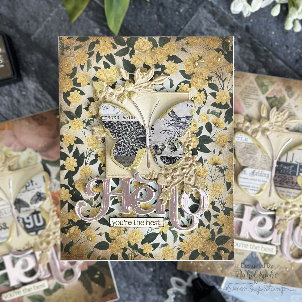 Vintage Collage Cards showcasing our July 2023 card kit!