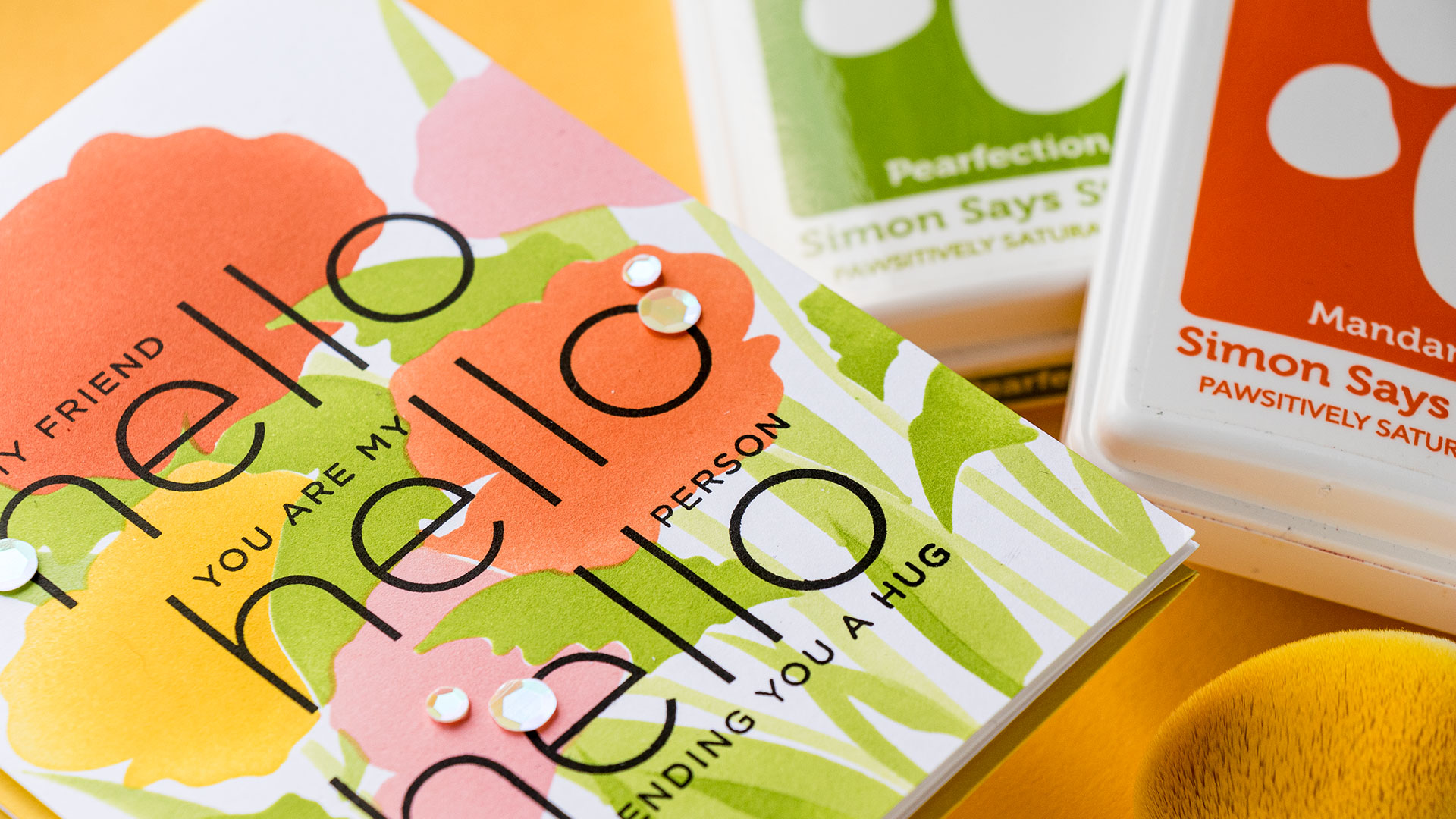 Abstract Poppies Hello Card: Yippee for Yana