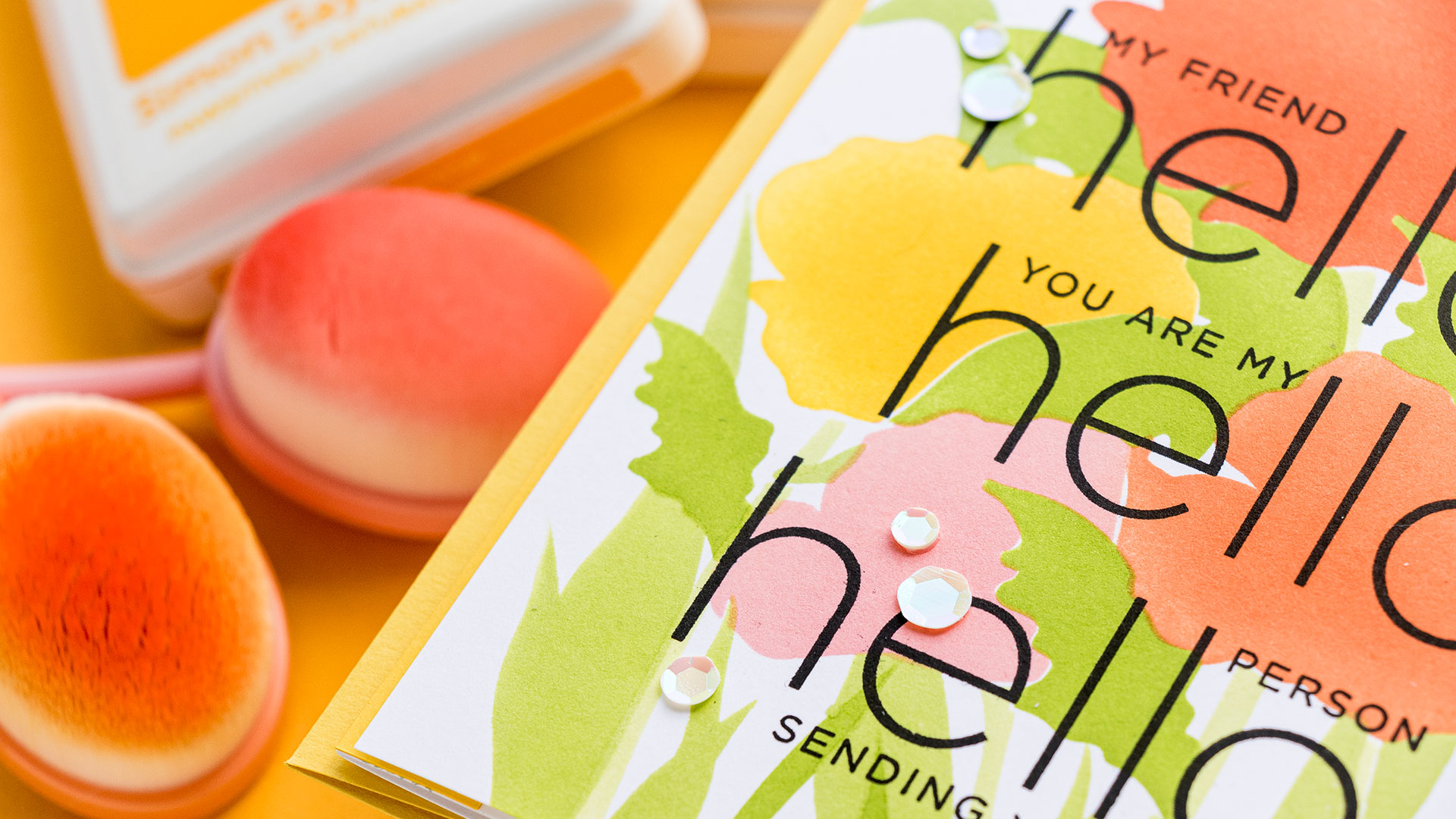 Abstract Poppies Hello Card: Yippee for Yana