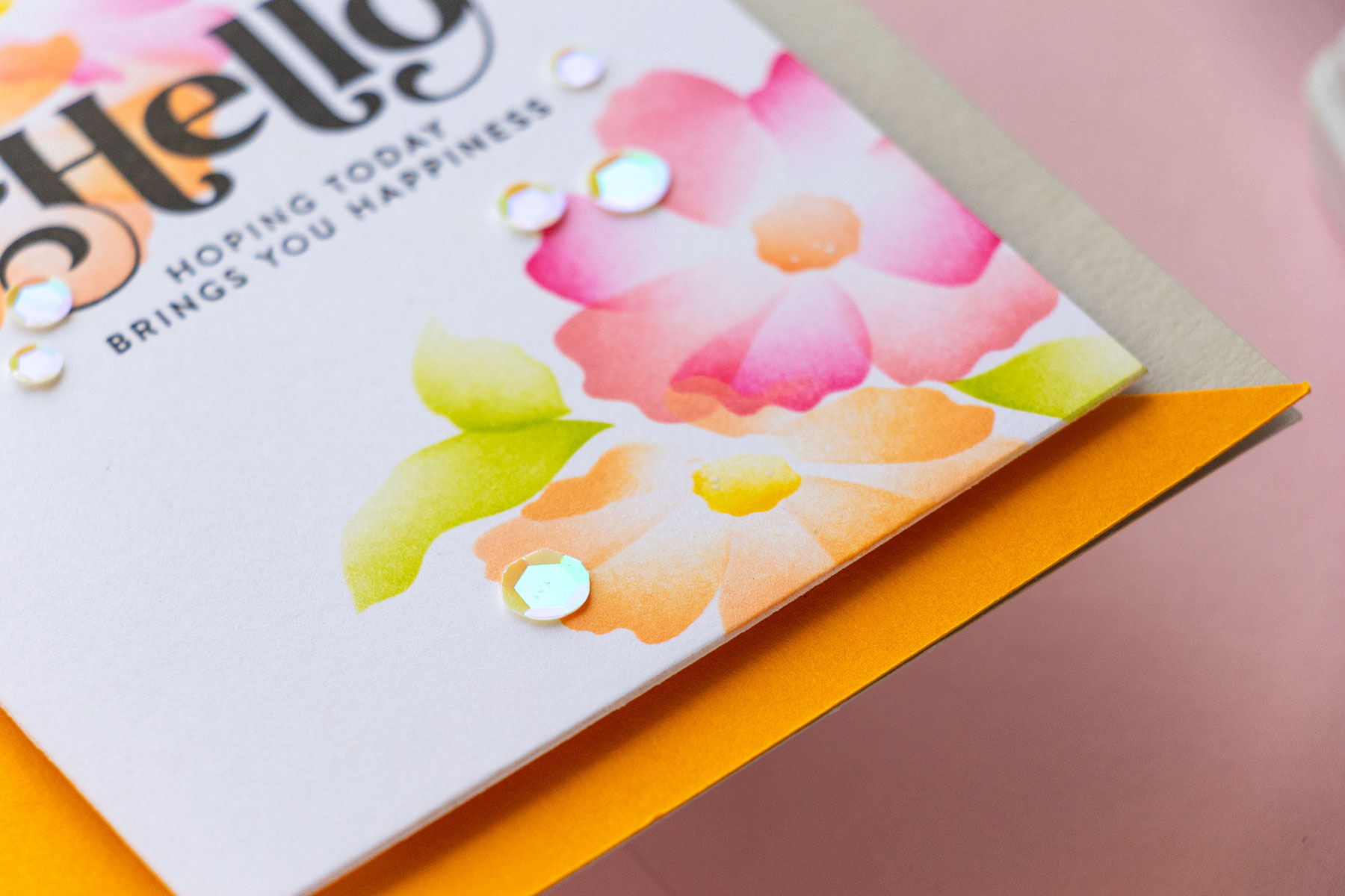 Simple Ink Blending with Cosmos Stencil: Yippee for Yana