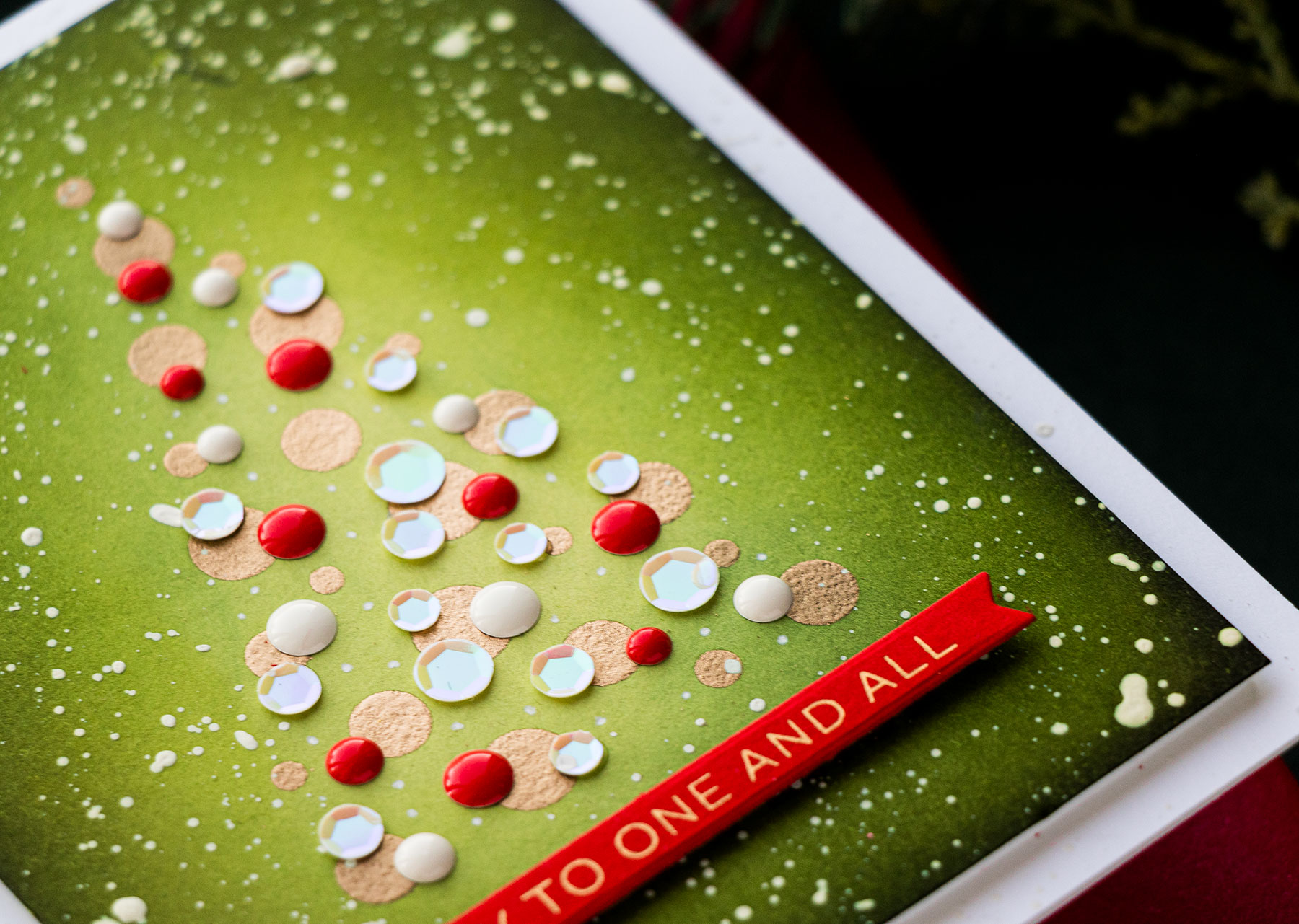 Abstract Tree Stamp with Embellishments for a Gorgeous Christmas Card ...