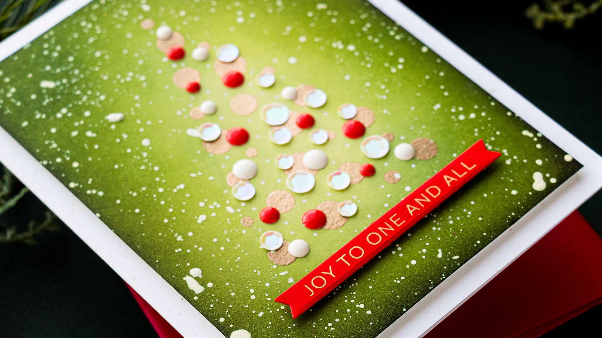 Abstract Tree Stamp with Embellishments for a Gorgeous Christmas Card ...