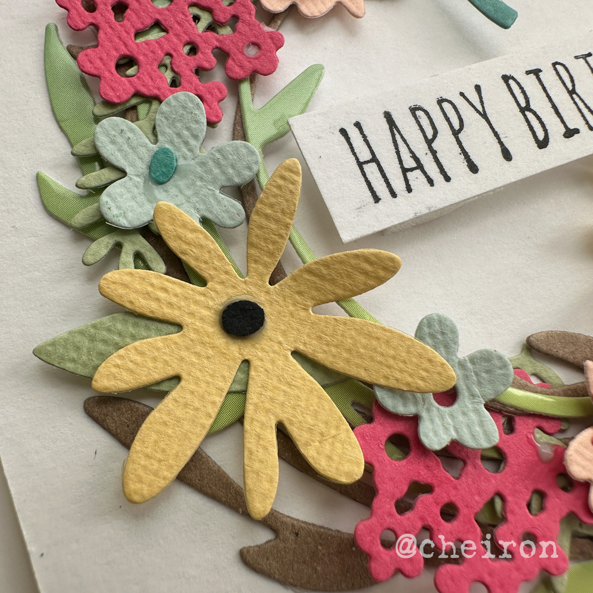 Make a Birthday Card with the Vault Funky Floral Wreath from Tim Holtz!