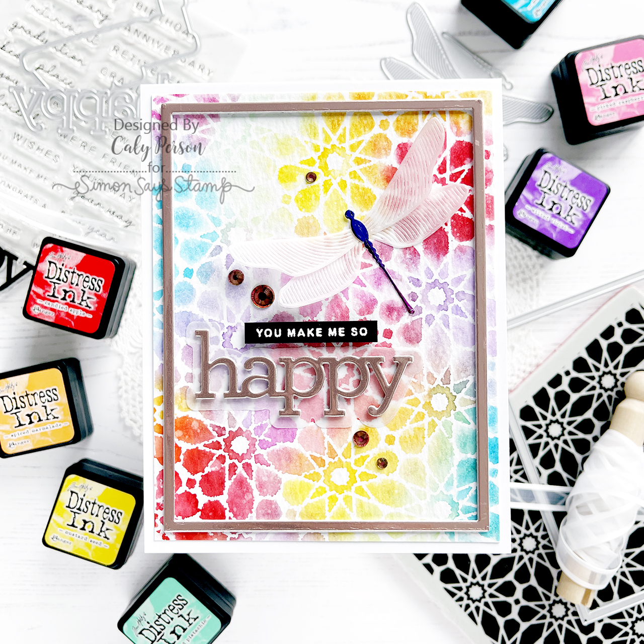 How to Create A Watercolor Look with A Background Stamp: Crafty with Caly