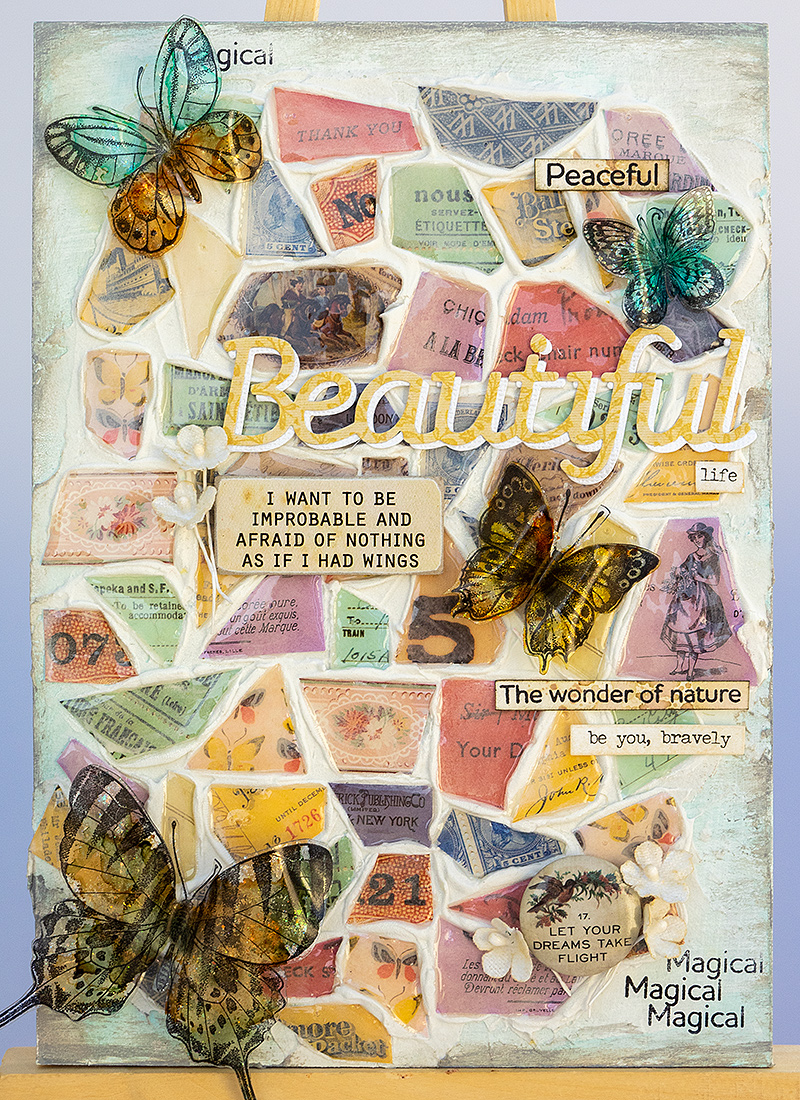 Can’t Miss– Paper Mosaic with Dimensional Butterflies!