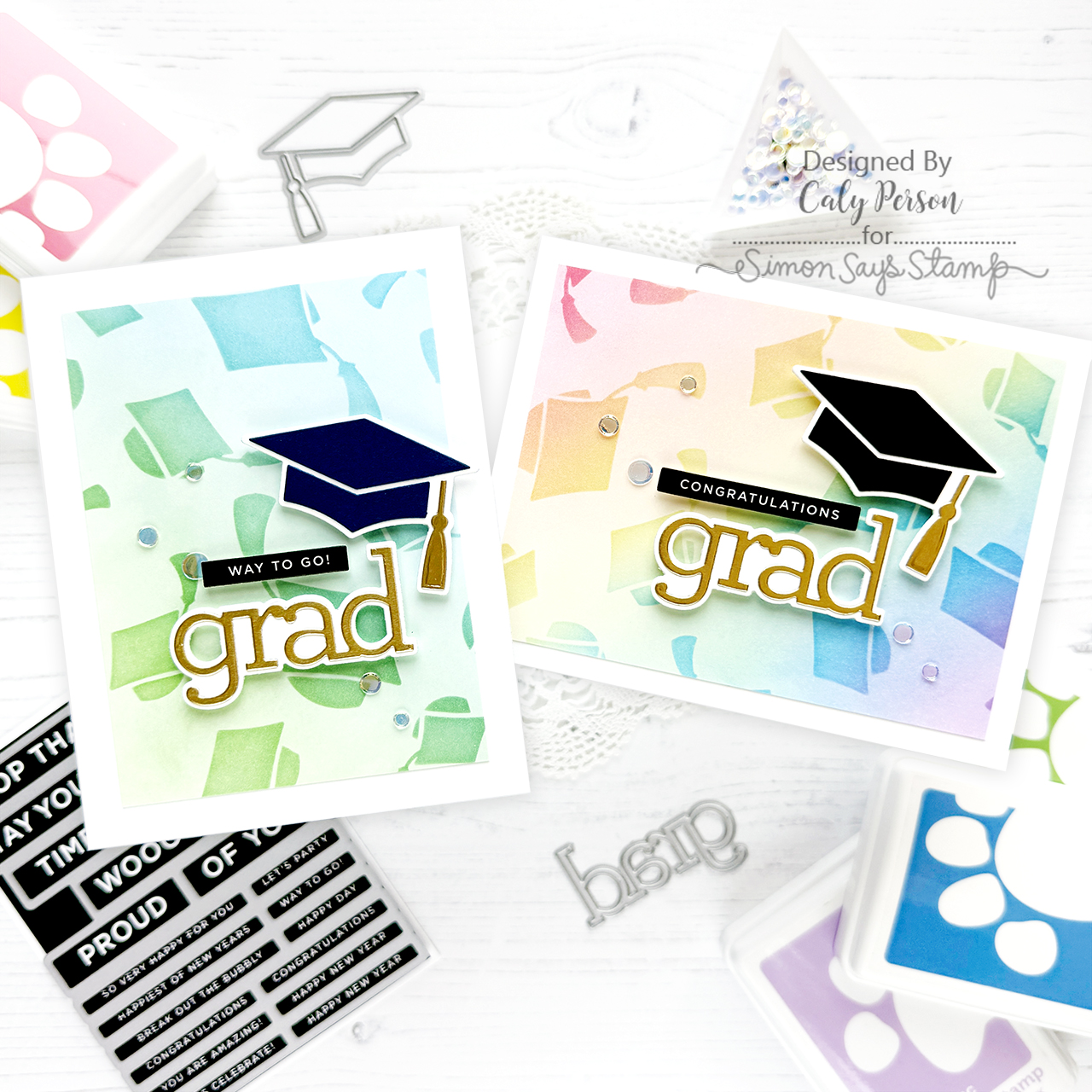 Colorful Personalized Graduation Cards | Let’s Get Crafty With Caly!