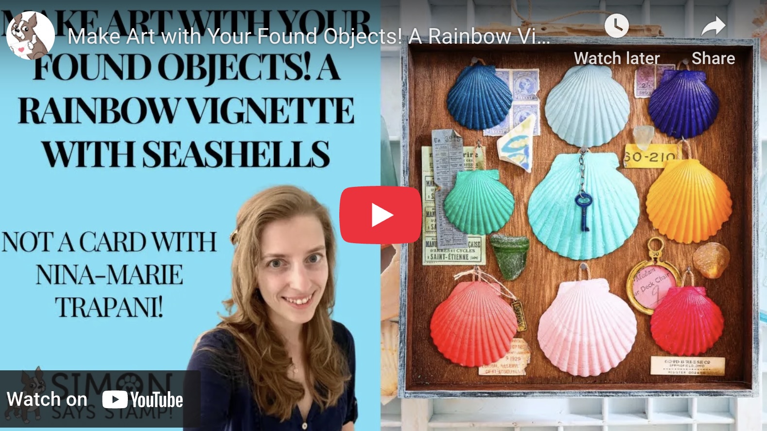 Make Art with Your Found Objects! A Rainbow Vignette with Seashells