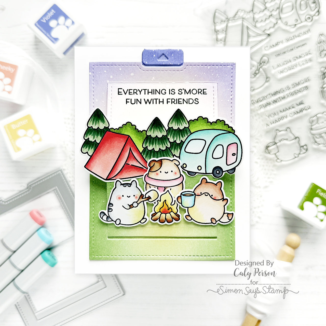 Make a Cute Camper Interactive Card | Let’s Get Crafty With Caly!