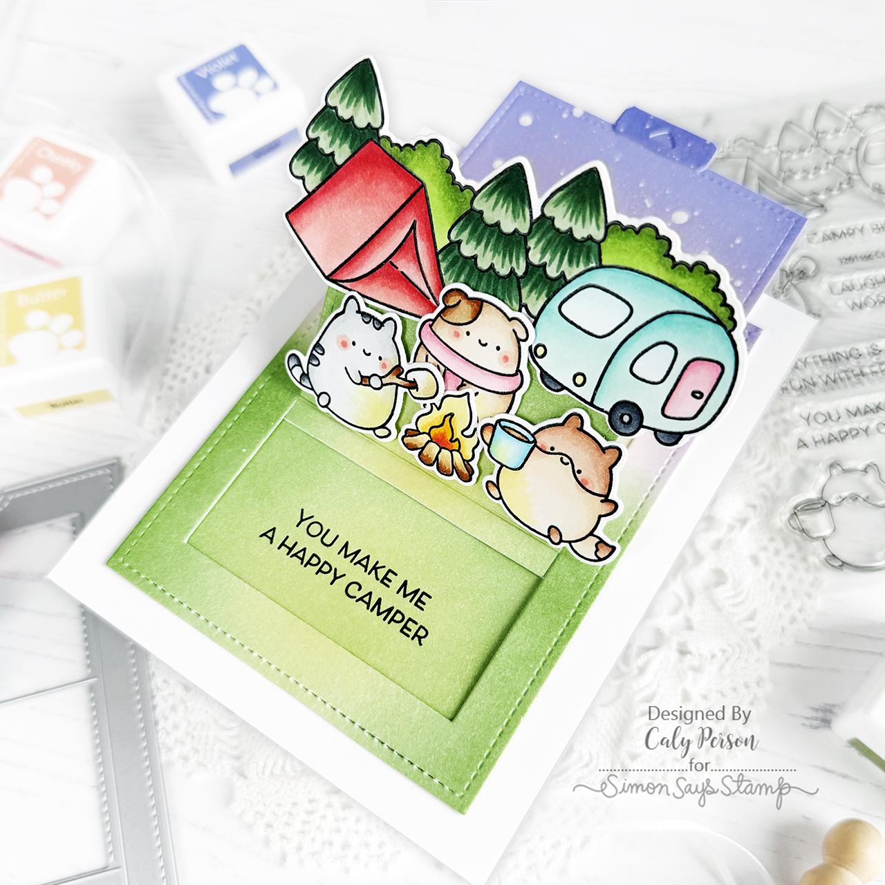 Make a Cute Camper Interactive Card | Let’s Get Crafty With Caly!