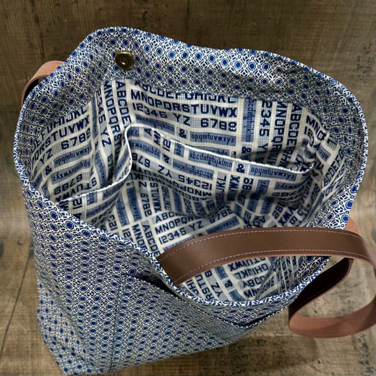 Pepin Tote Bag with Tim Holtz Palette Fabric in Indigo- Great Pattern ...