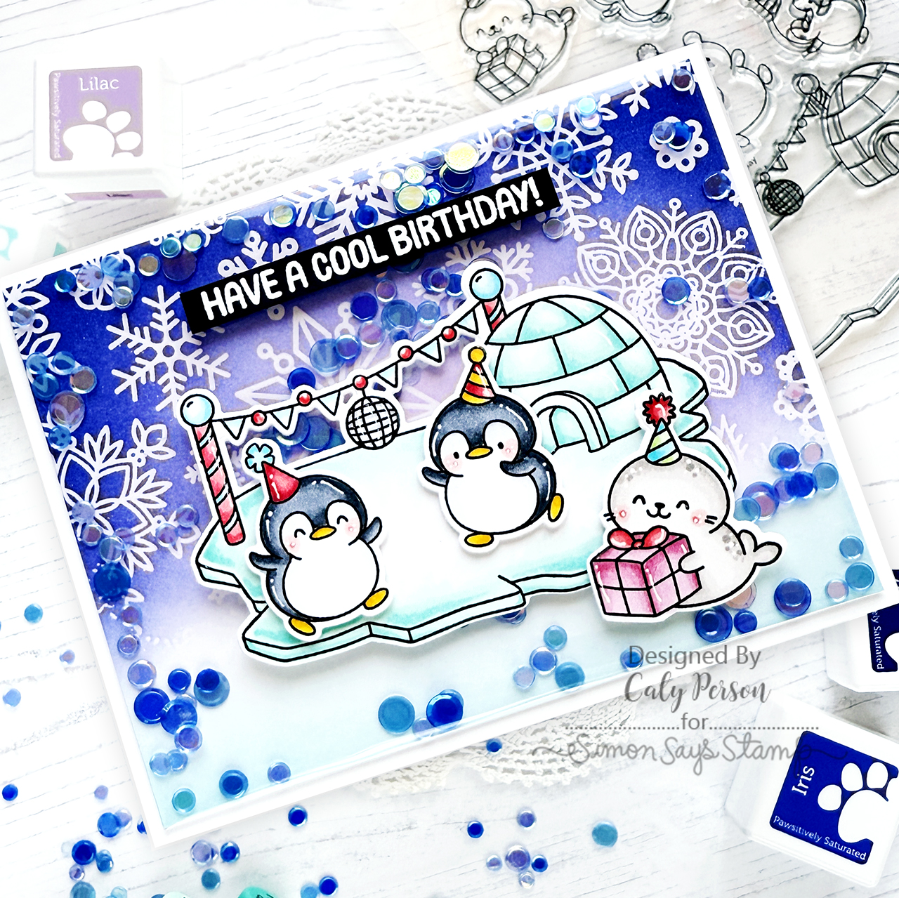 A Cool Birthday Edge to Edge Shaker Card