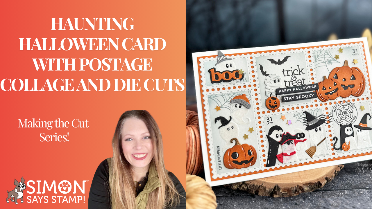 Haunting Halloween Card with Postage Collage and Die Cuts: Making the Cut