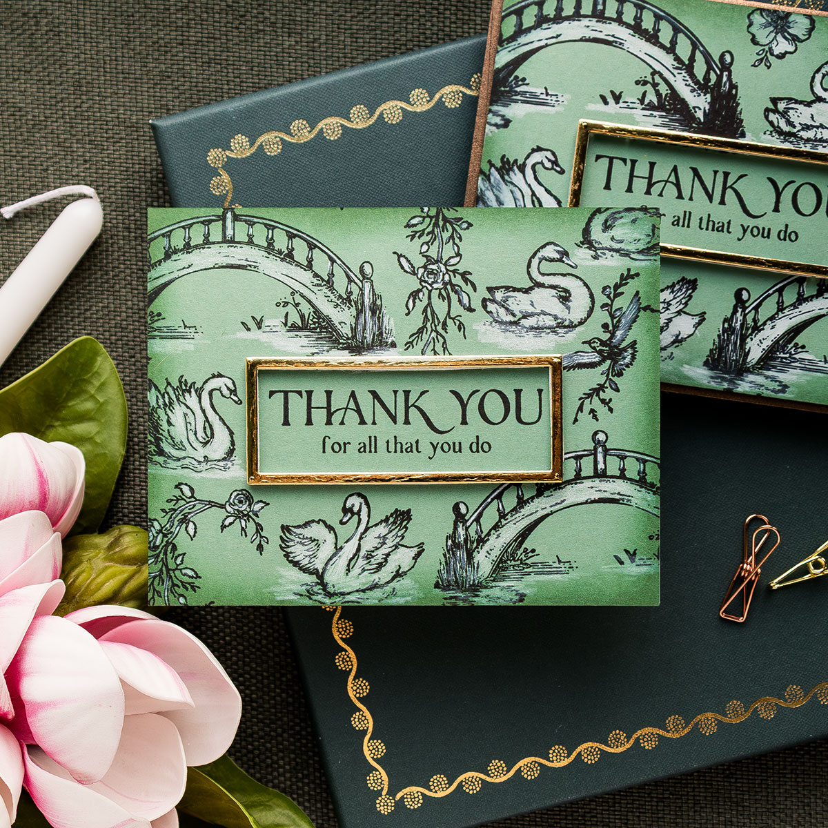 Elegant Thank You Card Idea with Minimal Coloring with NEW Exclusive ...